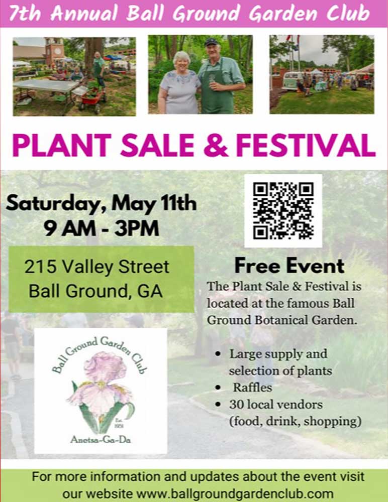 Ball Ground Garden Club Plant Sale & Festival on May 11, 2024 09:00 AM