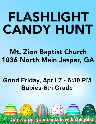 Flashlight Candy Hunt on April 07, 2023 06:30 PM