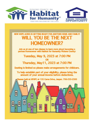 Habitat for Humanity Homeowner Class on May 09, 2023 07:00 PM