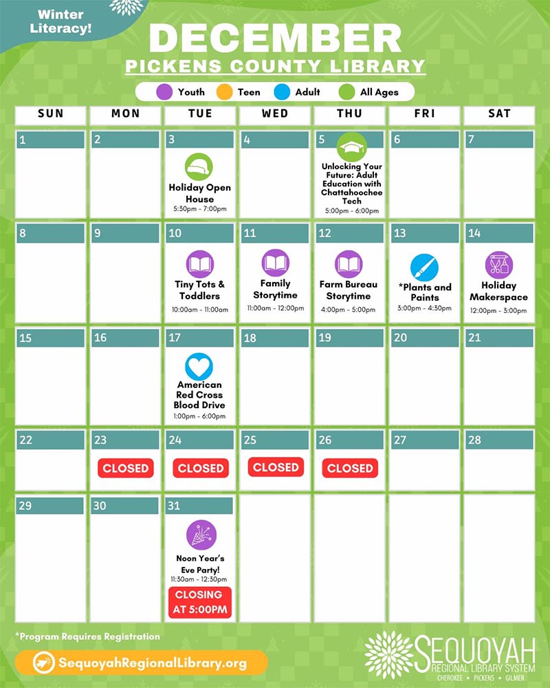 Pickens Library December Events To Know - Pickens County Georgia News